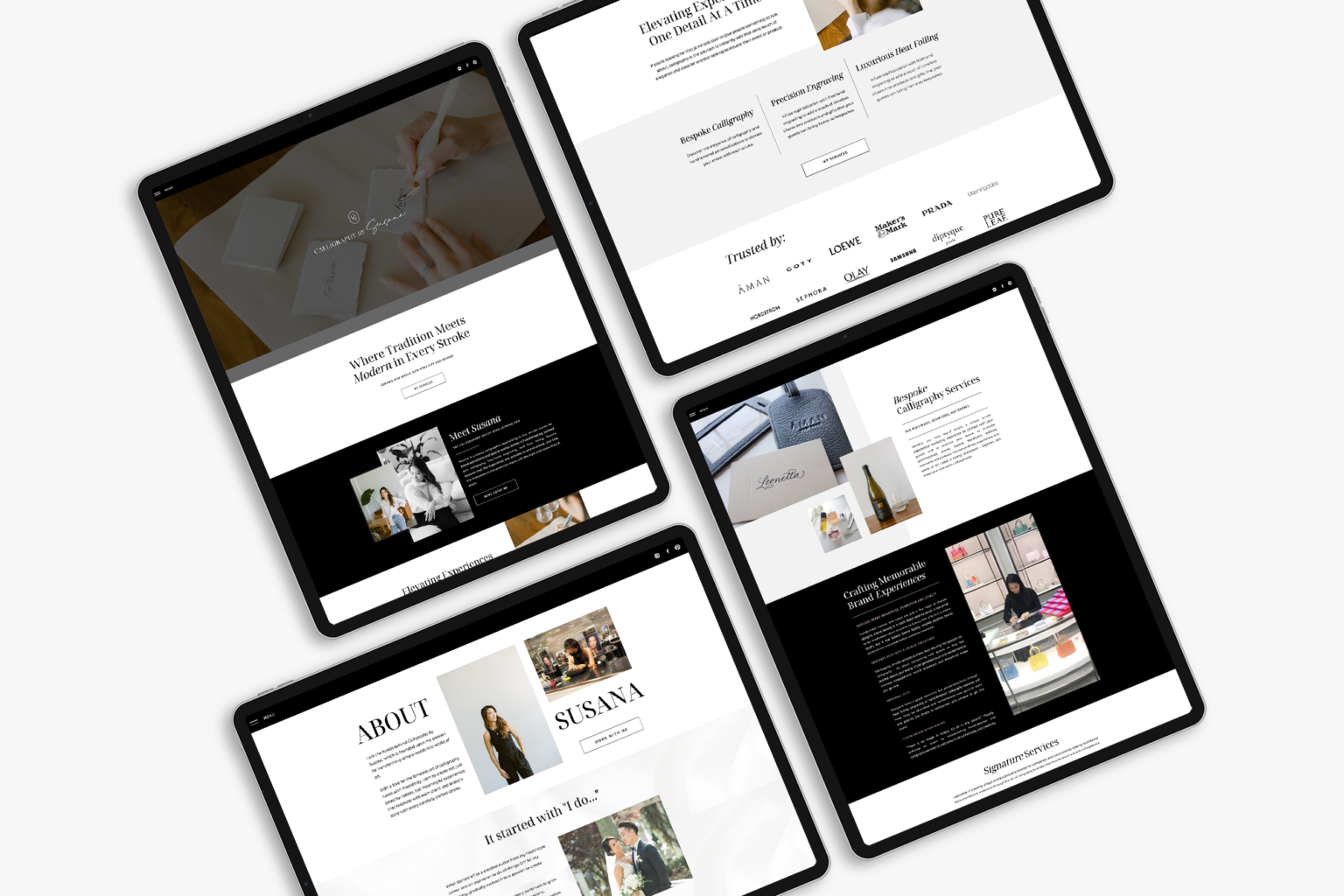 Custom Showit Website for Calligrapher | Calligraphy by Susana - Bo ...